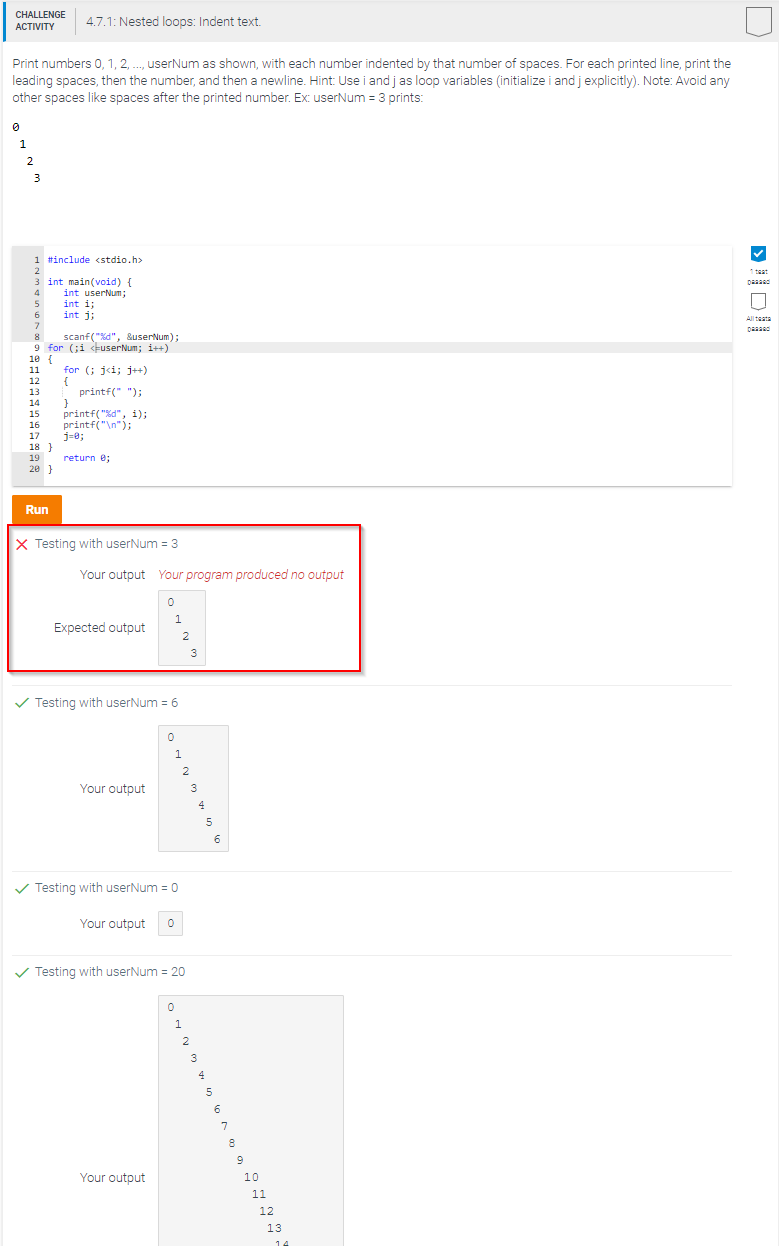 Solved In the C Language: Print numbers 0, 1, 2, ..., | Chegg.com