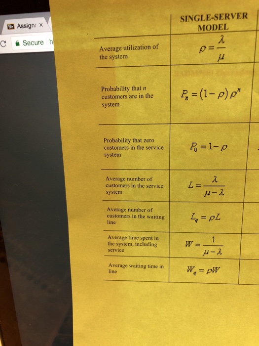 Solved B) Single-Server Model (20 points). Western National | Chegg.com
