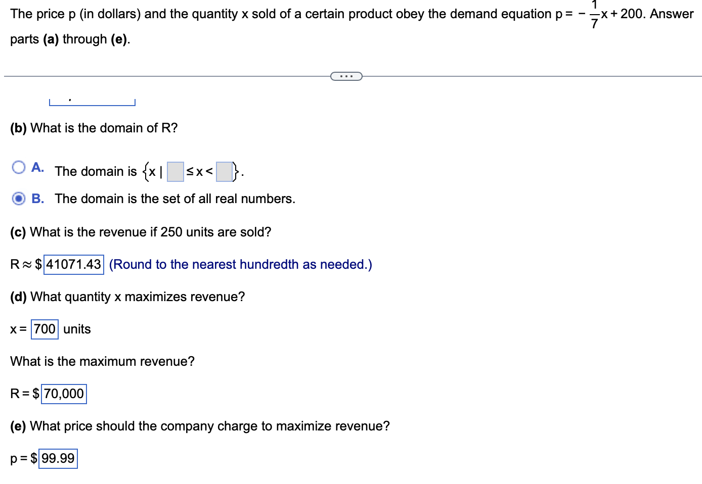 Solved The price p (in dollars) and the quantity x sold of a | Chegg.com
