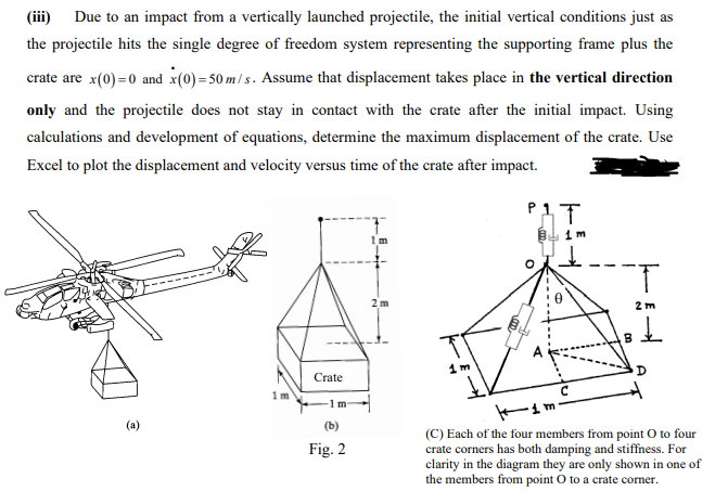 (iii) Due to an impact from a vertically launched | Chegg.com