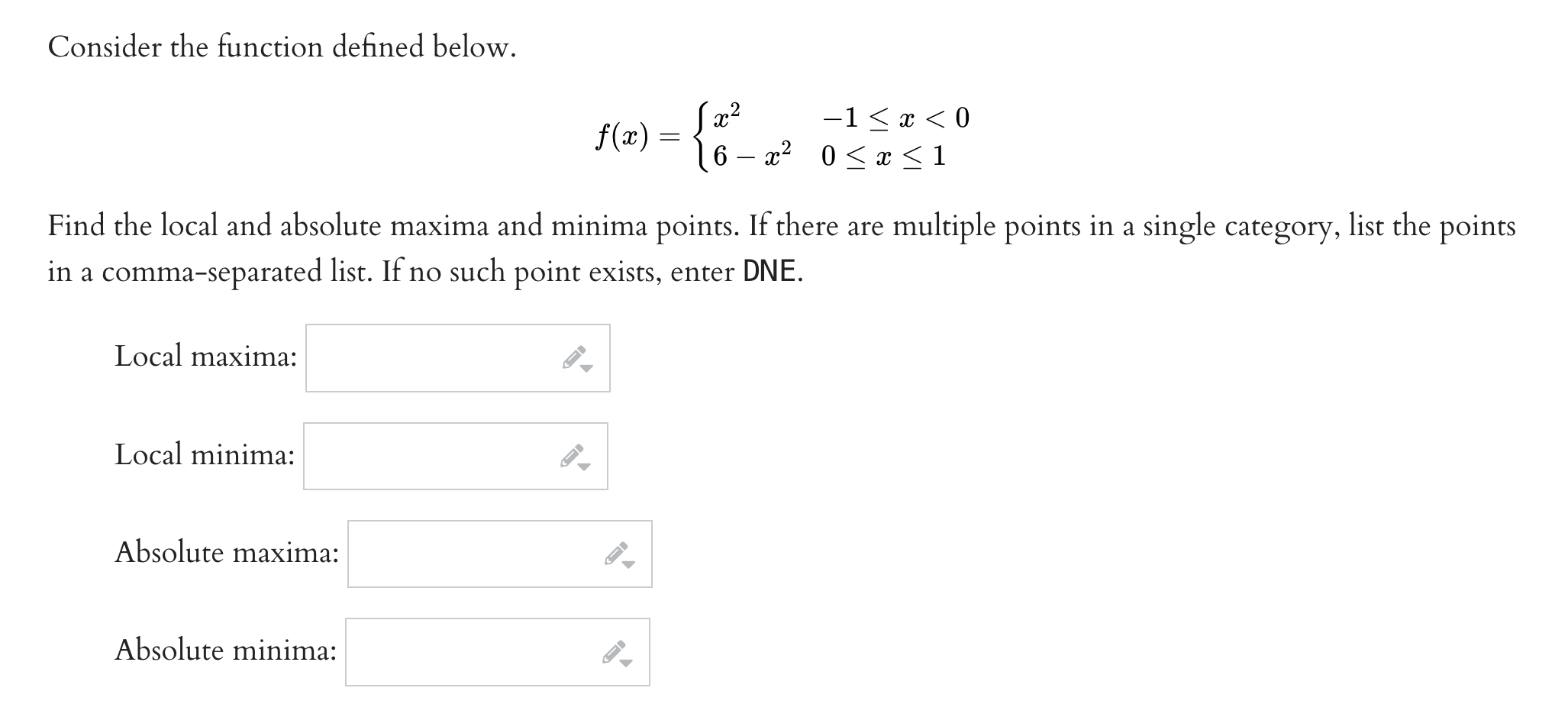 Solved Consider the function f(x)=6x2+1−x on the interval | Chegg.com