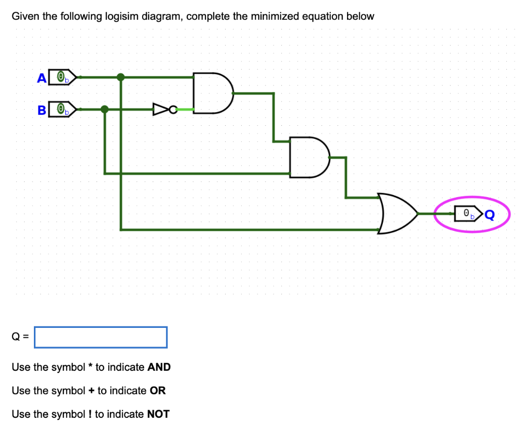 Solved Given the following logisim diagram, complete the | Chegg.com