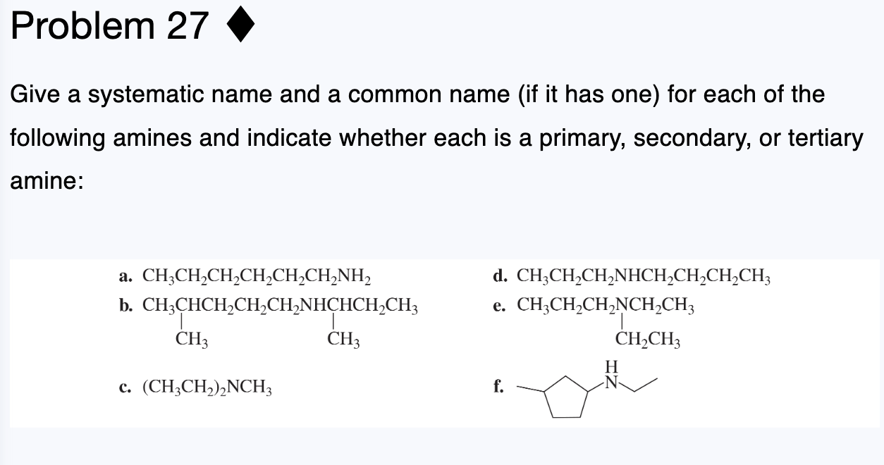 Solved Problem 27Give a systematic name and a common name | Chegg.com