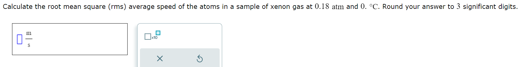 Solved Calculate the root mean square (rms) average speed of | Chegg.com