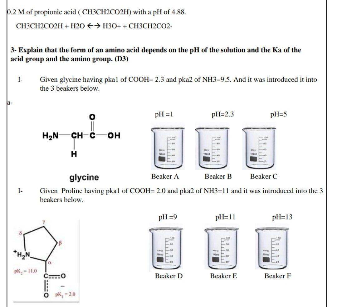 Solved 0.2 M of propionic acid (CH3CH2CO2H) with a pH of | Chegg.com