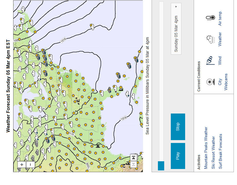 Current Sea Level Pressure Map