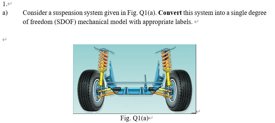 Solved Consider a suspension system given in Fig. Q1(a). | Chegg.com