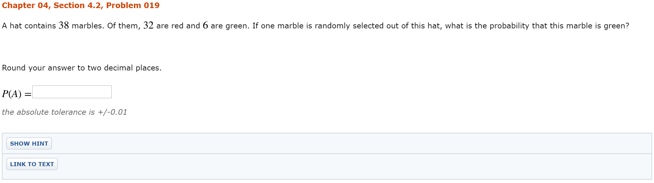 Solved Chapter 04, Section 4.2, Problem 019 A hat contains | Chegg.com