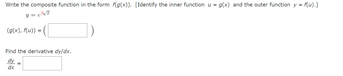 Solved Write the composite function in the form f(g(x)). | Chegg.com
