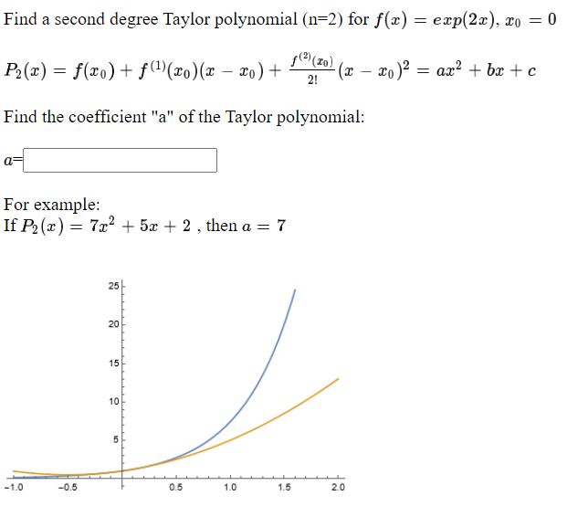 Solved Find a second degree Taylor polynomial (n=2) for | Chegg.com