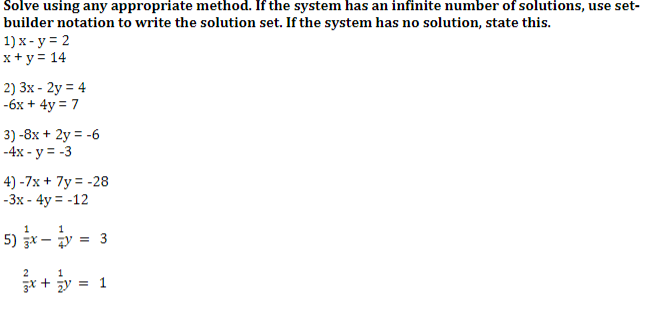 Solved Solve using any appropriate method. If the system has | Chegg.com