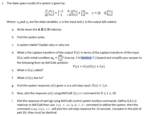 Solved This is for Controls Systems class. Please solve | Chegg.com