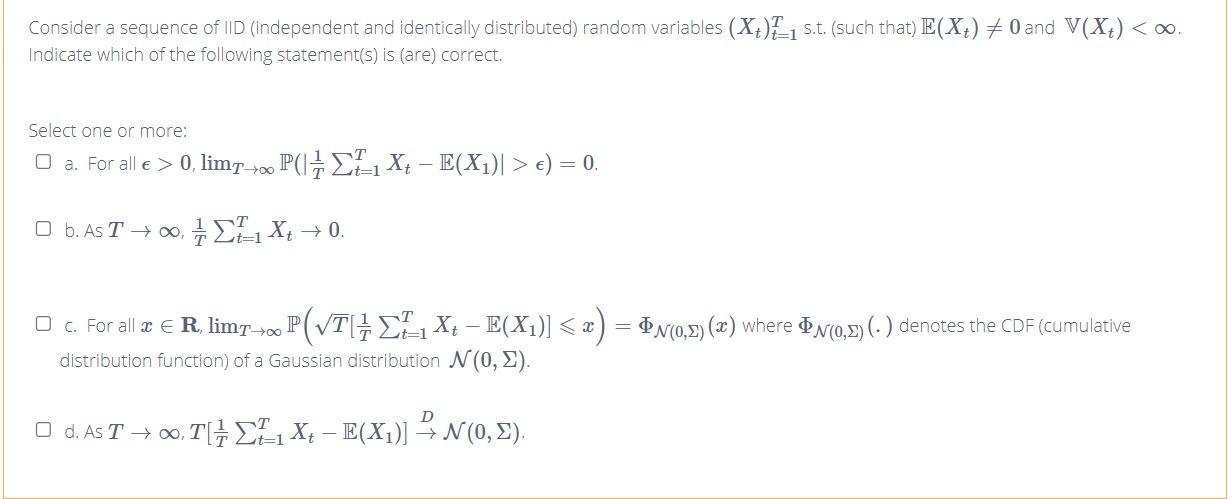 Solved Consider A Sequence Of Iid Independent And 