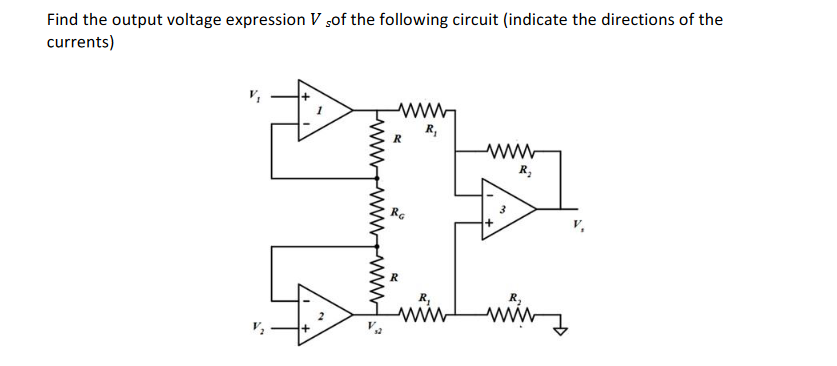 Solved Find the output voltage expression V of the following | Chegg.com