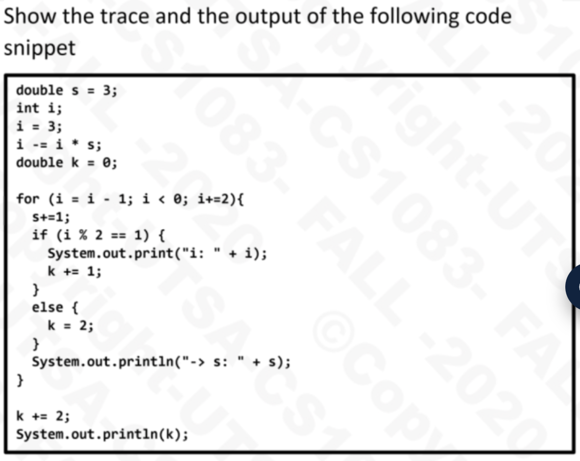 Solved My original answer to this question was trace: s= | Chegg.com