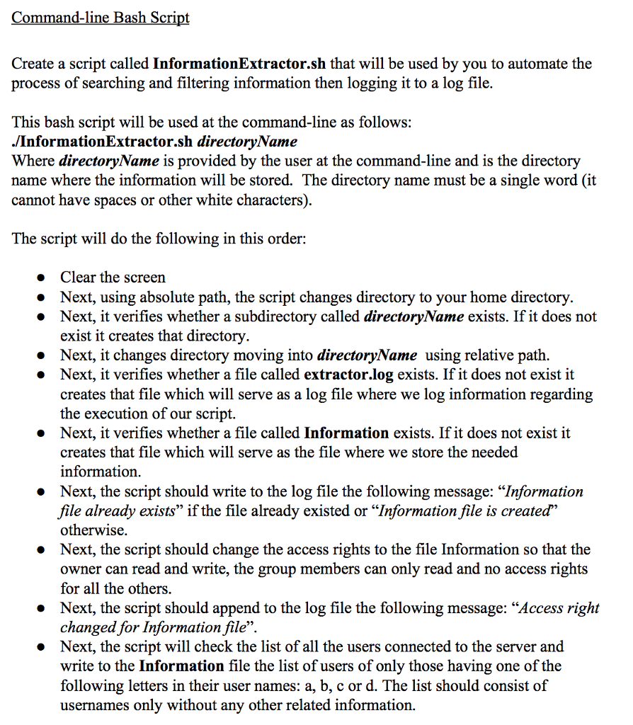 Solved ommand-line Bash Scri Create a script called | Chegg.com