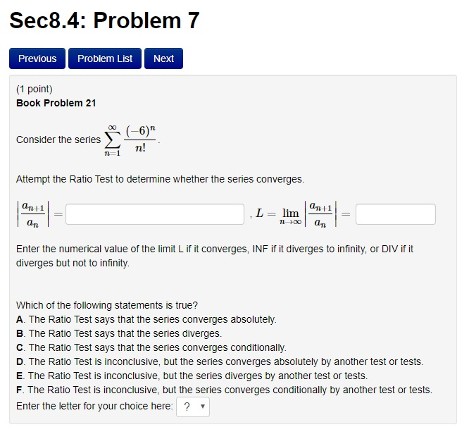 Solved Sec8.4: Problem 7 Previous Problem List Next (1 | Chegg.com