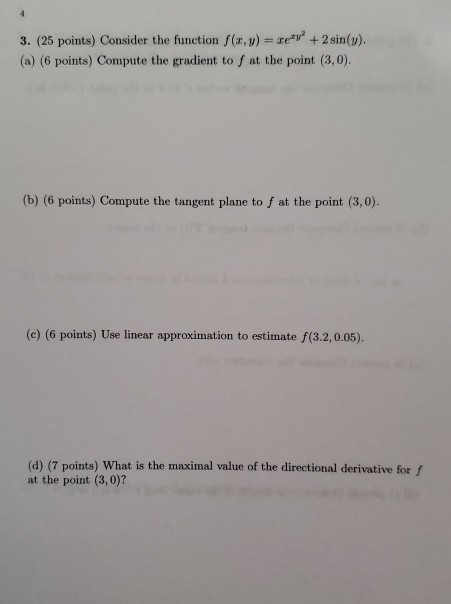 Solved 3. (25 points) Consider the function | Chegg.com