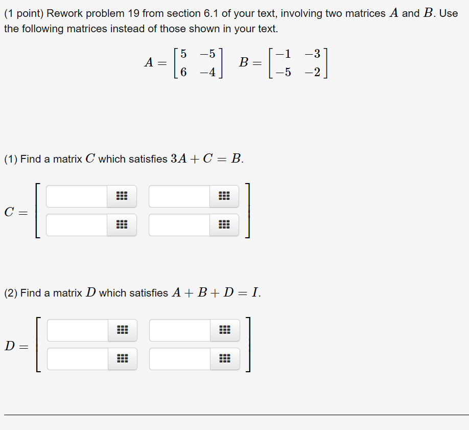 Solved (1 point) Rework problem 19 from section 6.1 of your | Chegg.com