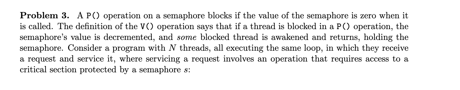 Solved Problem 3 A P Operation On A Semaphore Blocks If 8874