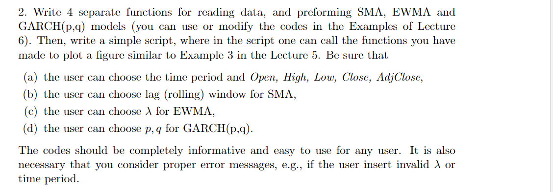 MATLAB CODE / SOFTWARE ENGINEERING / FINANCE Take | Chegg.com
