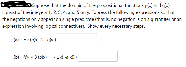 Solved Suppose that the domain of the propositional | Chegg.com