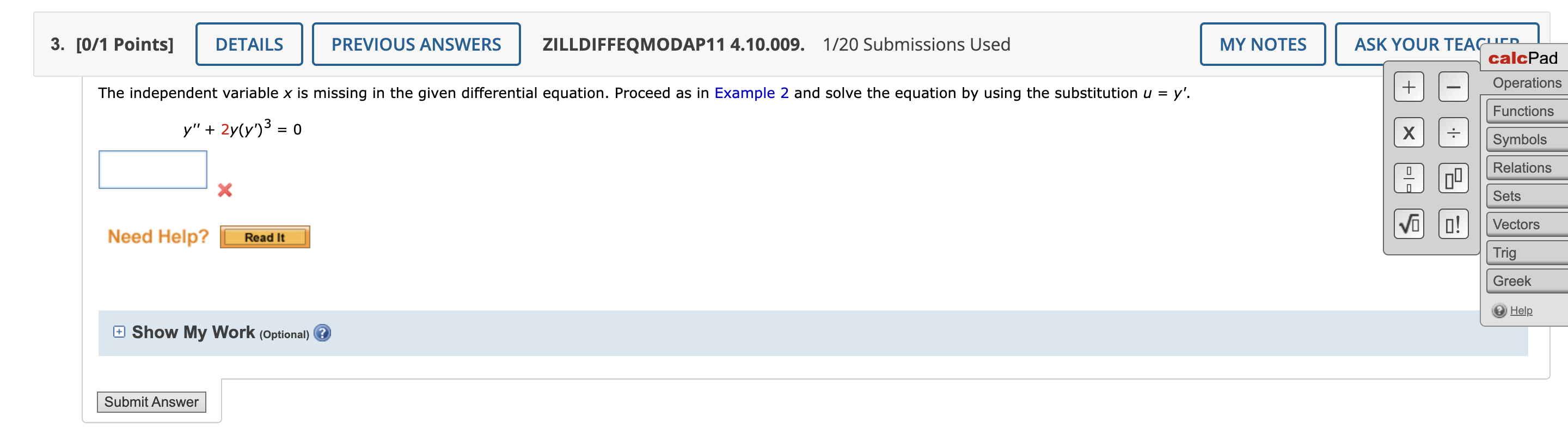 The independent variable x is missing in the given | Chegg.com