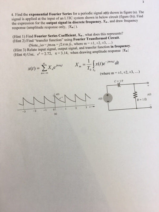 Solved Find the exponential Fourier Series for a periodic | Chegg.com