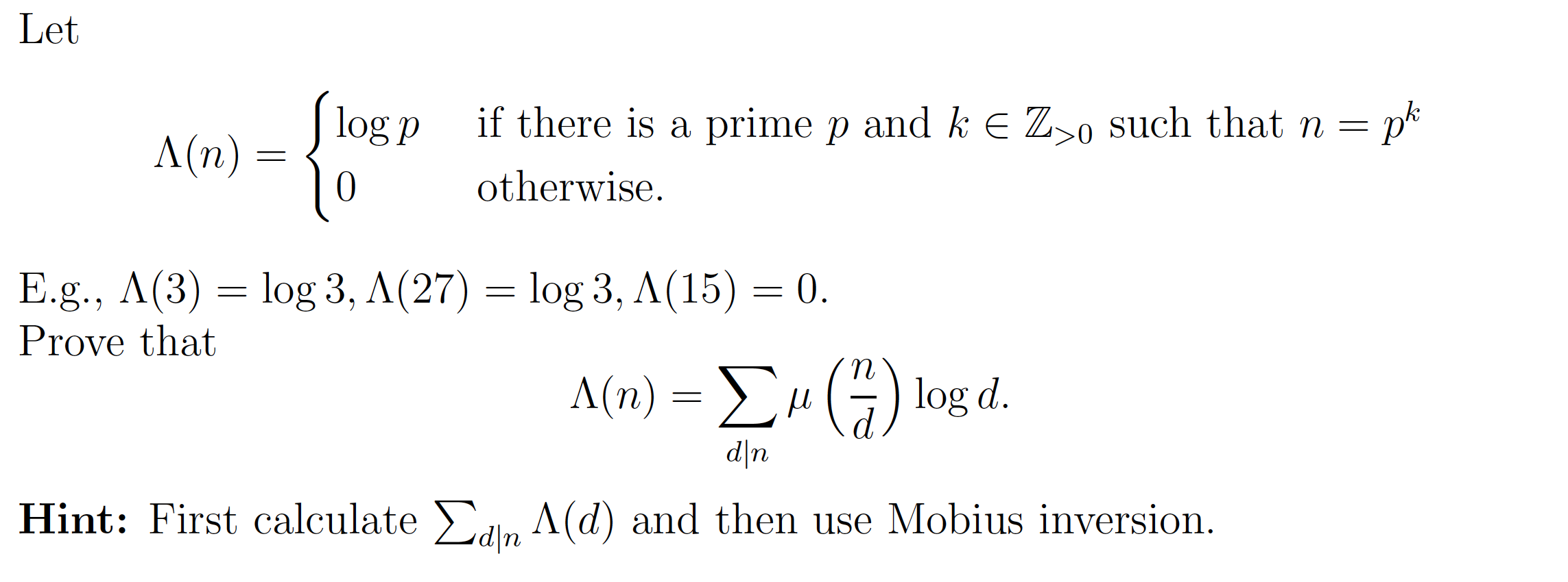 Solved Let log P A(n) if there is a prime p and k e Zyo such | Chegg.com