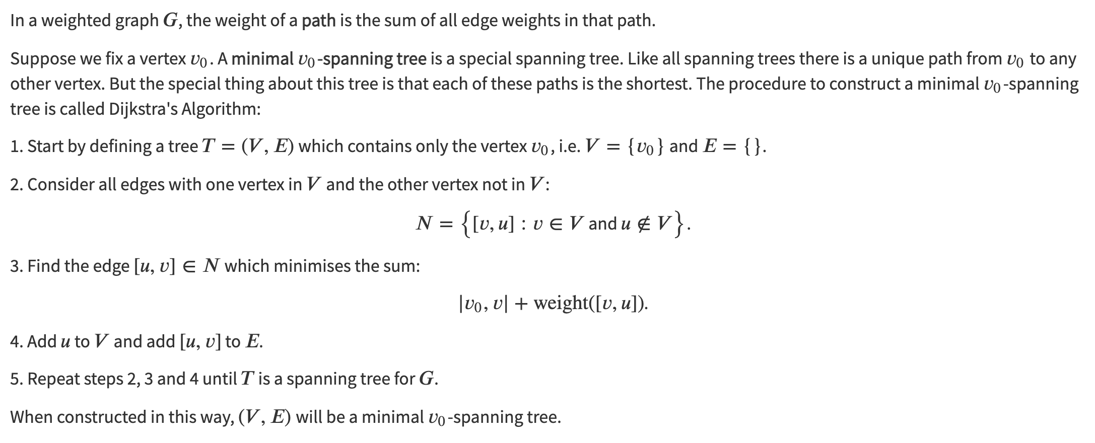 Solved In a weighted graph G, the weight of a path is the | Chegg.com