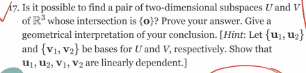 Solved 17. Is it possible to find a pair of two-dimensional | Chegg.com