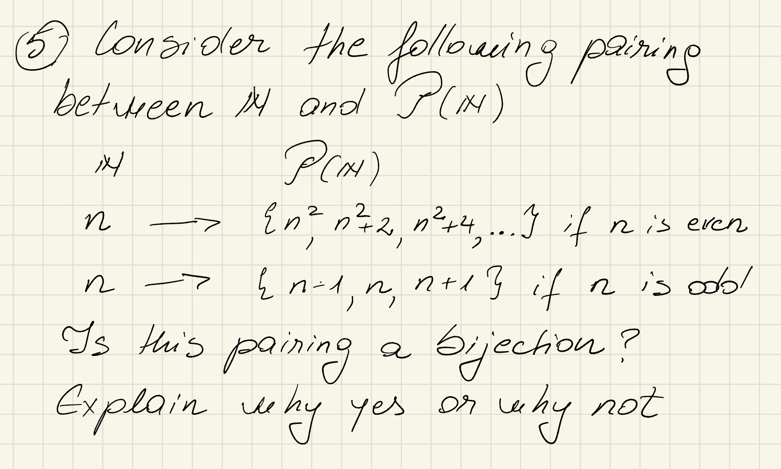Solved IN 5 Consider the following pairing between My and | Chegg.com