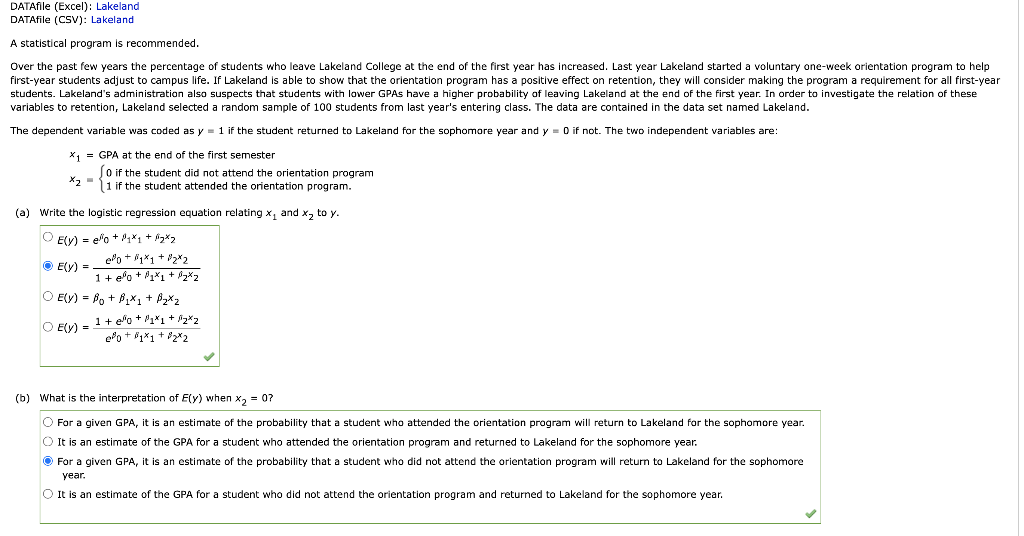 Solved A statistical program is recommended. variables to | Chegg.com