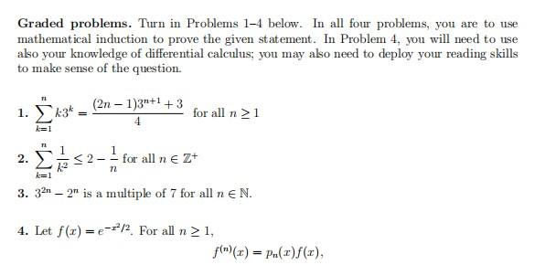 Solved Graded problems. Turn in Problems 1-4 below. In all | Chegg.com