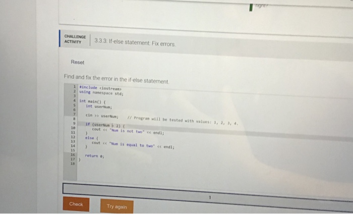 Solved Acalvnge 333 Ifelse Statement Fix Errors Activity 7059