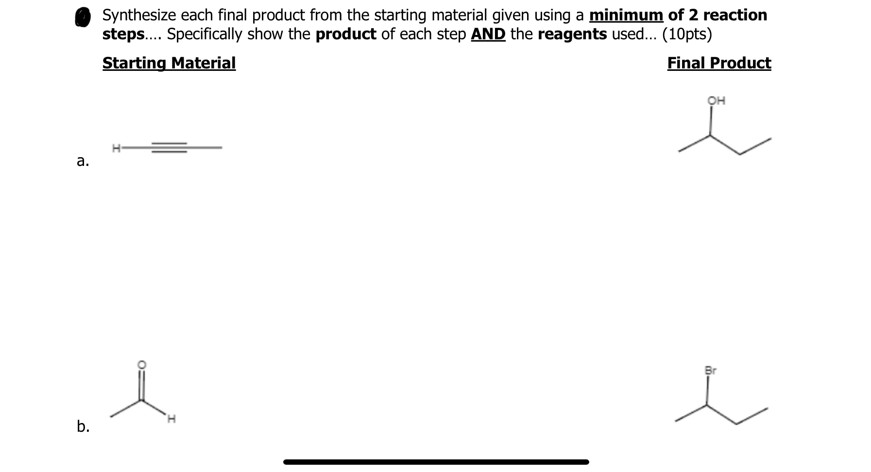 Solved Synthesize each final product from the starting | Chegg.com