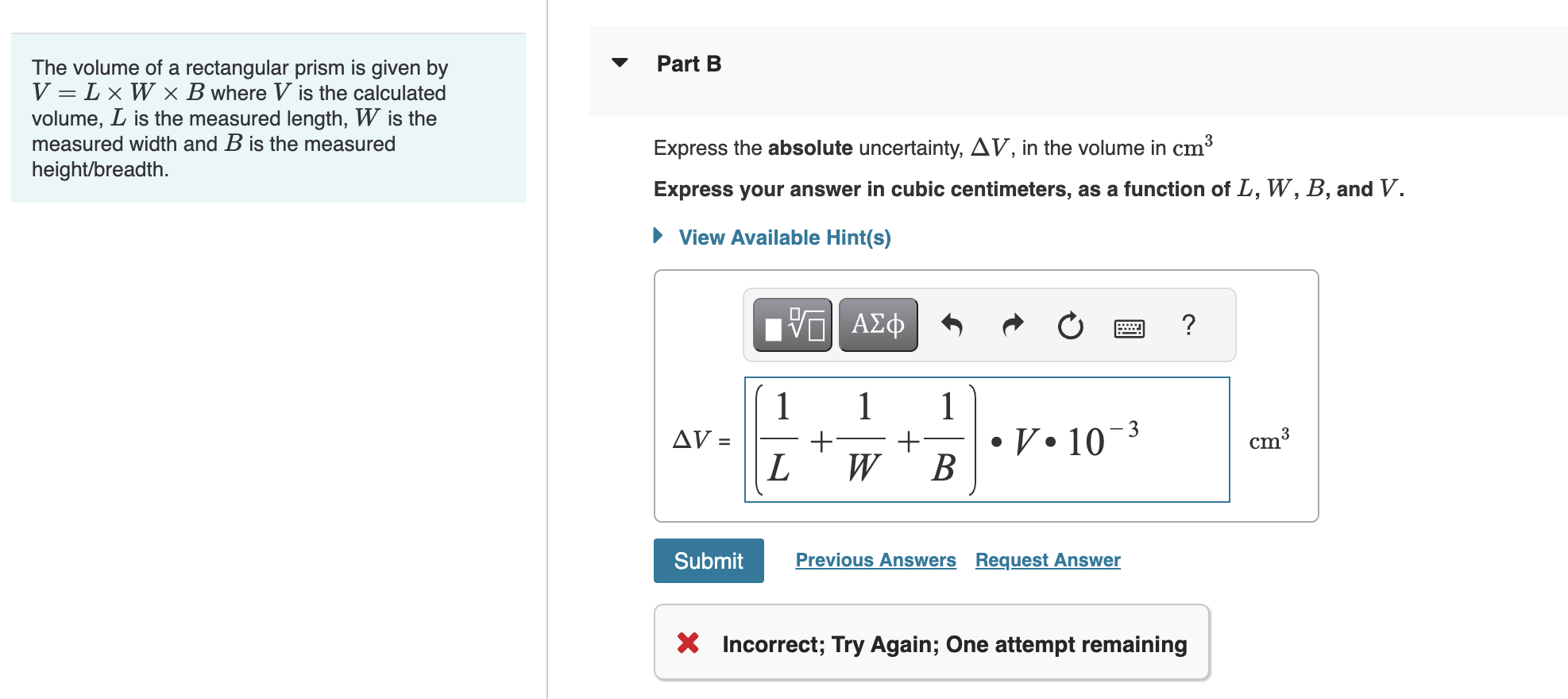 Solved The measuring cylinder used for the immersion What is | Chegg.com