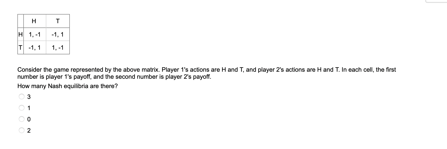 Solved Consider the game represented by the above matrix. | Chegg.com