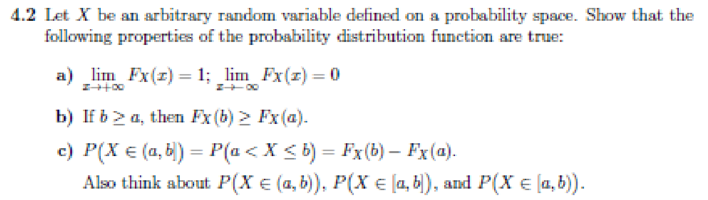 Solved 4.2 Let X be an arbitrary random variable defined on | Chegg.com