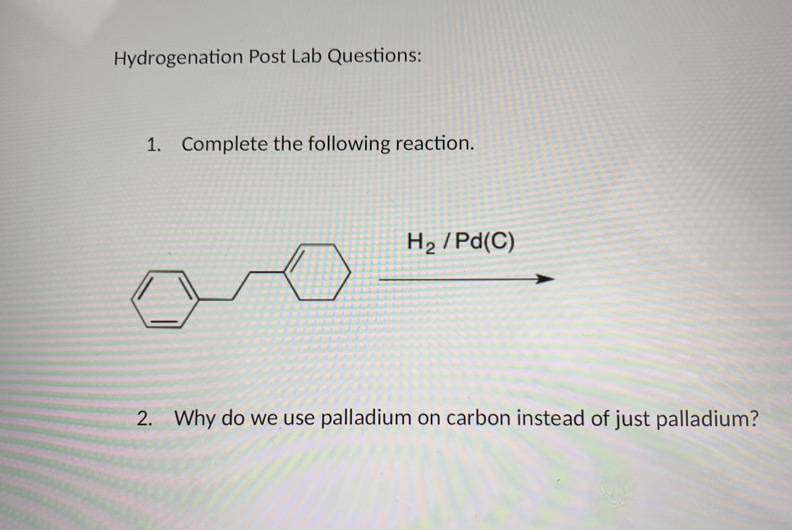 Solved Complete the following reaction.Why do we use | Chegg.com