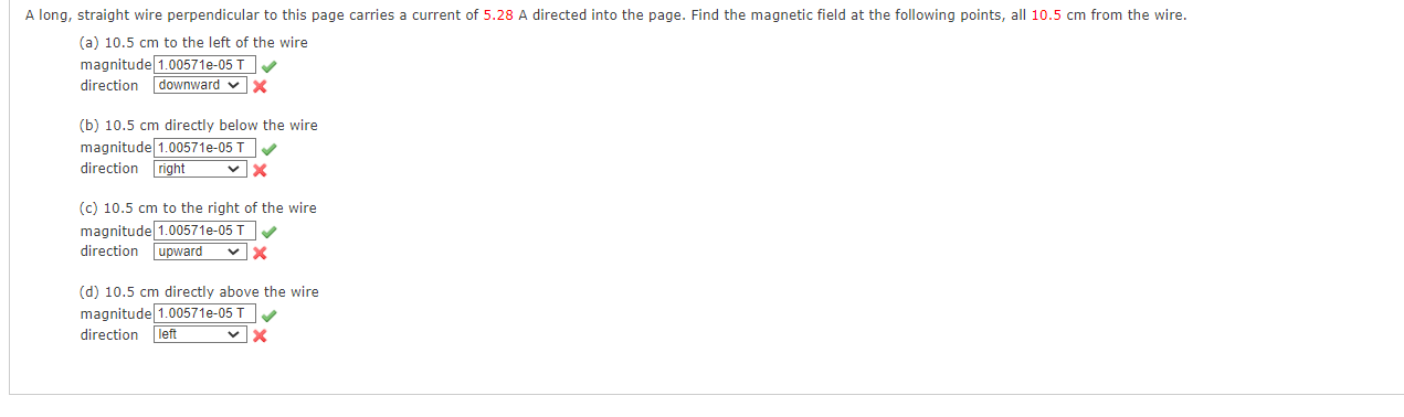 Solved A long, straight wire perpendicular to this page | Chegg.com