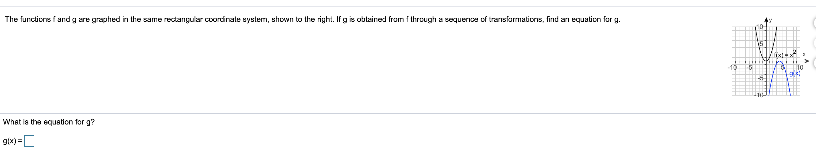 Solved The functions f and g are graphed in the same | Chegg.com