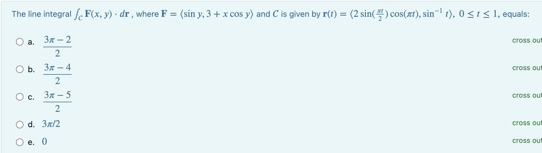 Solved The line integral ∫CF(x,y)⋅dr, where F= siny,3+xcosy | Chegg.com