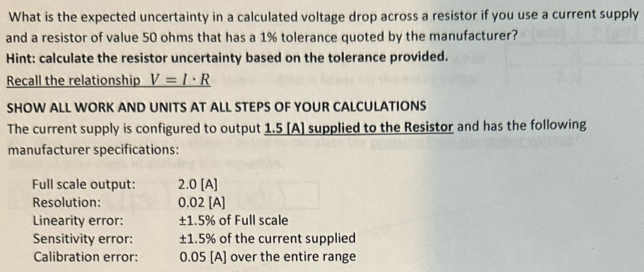 Solved What is the expected uncertainty in a calculated | Chegg.com