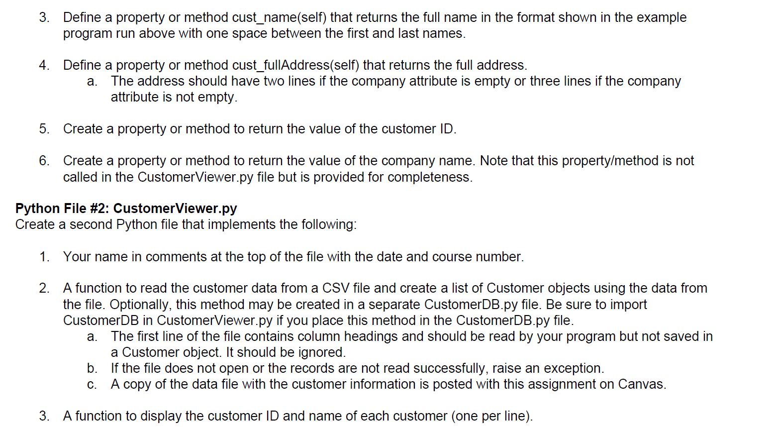 Solved Activity 7 - Object Oriented Python Exercise | Chegg.com