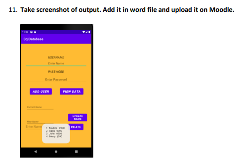 Solved 11. Take screenshot of output. Add it in word file | Chegg.com