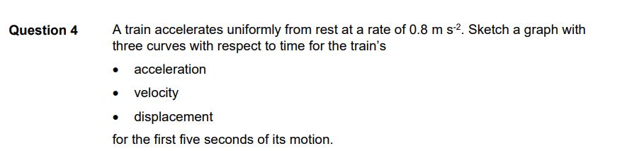 Solved A train accelerates uniformly from rest at a rate of | Chegg.com