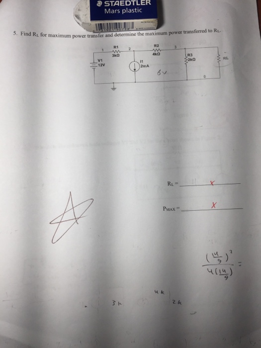 Solved Find R_L for maximum power transfer and determine the | Chegg.com
