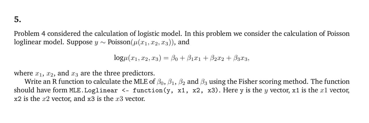 Solved 5. Problem 4 considered the calculation of logistic | Chegg.com