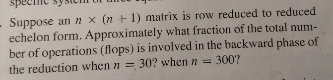 Solved specine sl U Suppose an n x (n1) matrix is row | Chegg.com